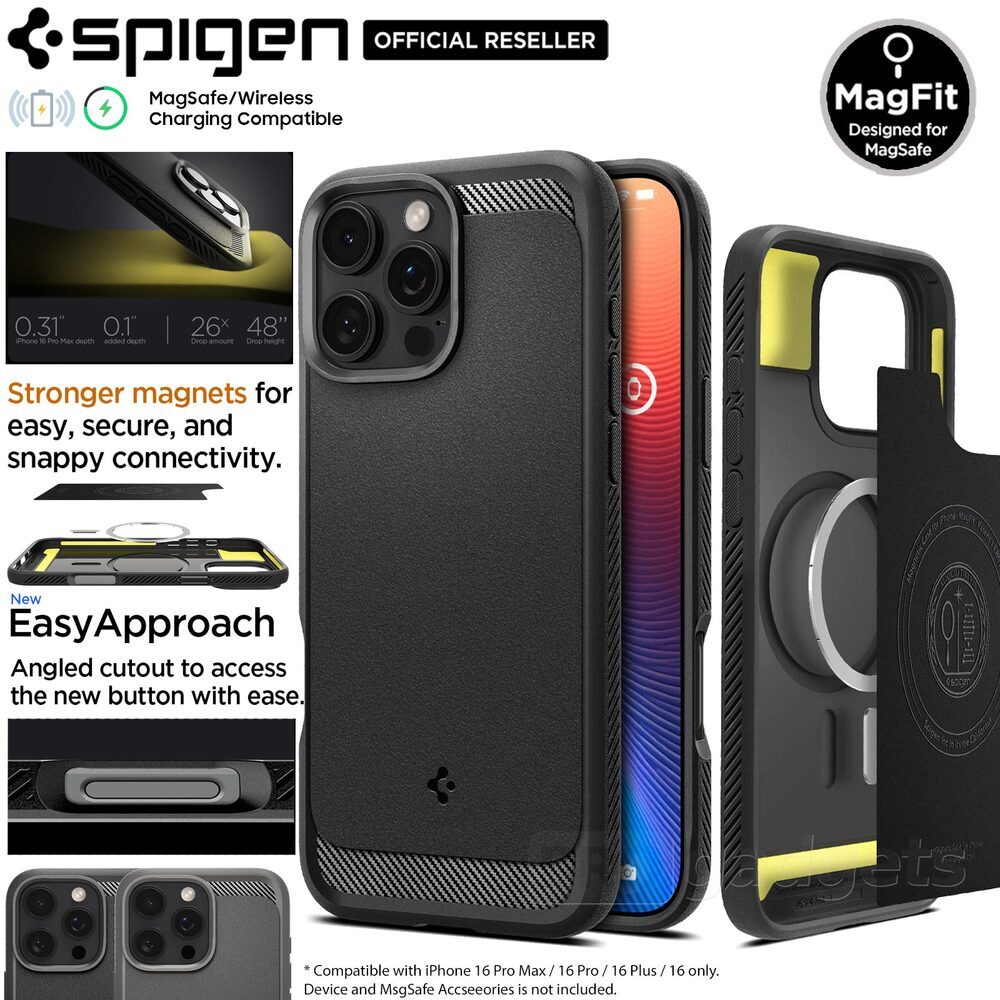 SPIGEN Rugged Armor (MagFit) MagSafe Compatible for iPhone 16 Pro Max Case